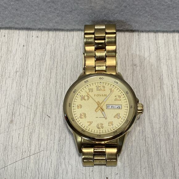 Fossil | Accessories | Fossil Light Champagne Dial Gold Tone Stainless ...